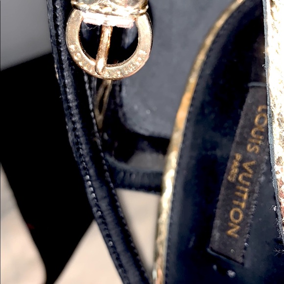 Shoes | Louis Vuitton Exotic Gold Python Snd Lucite Heels | Poshmark